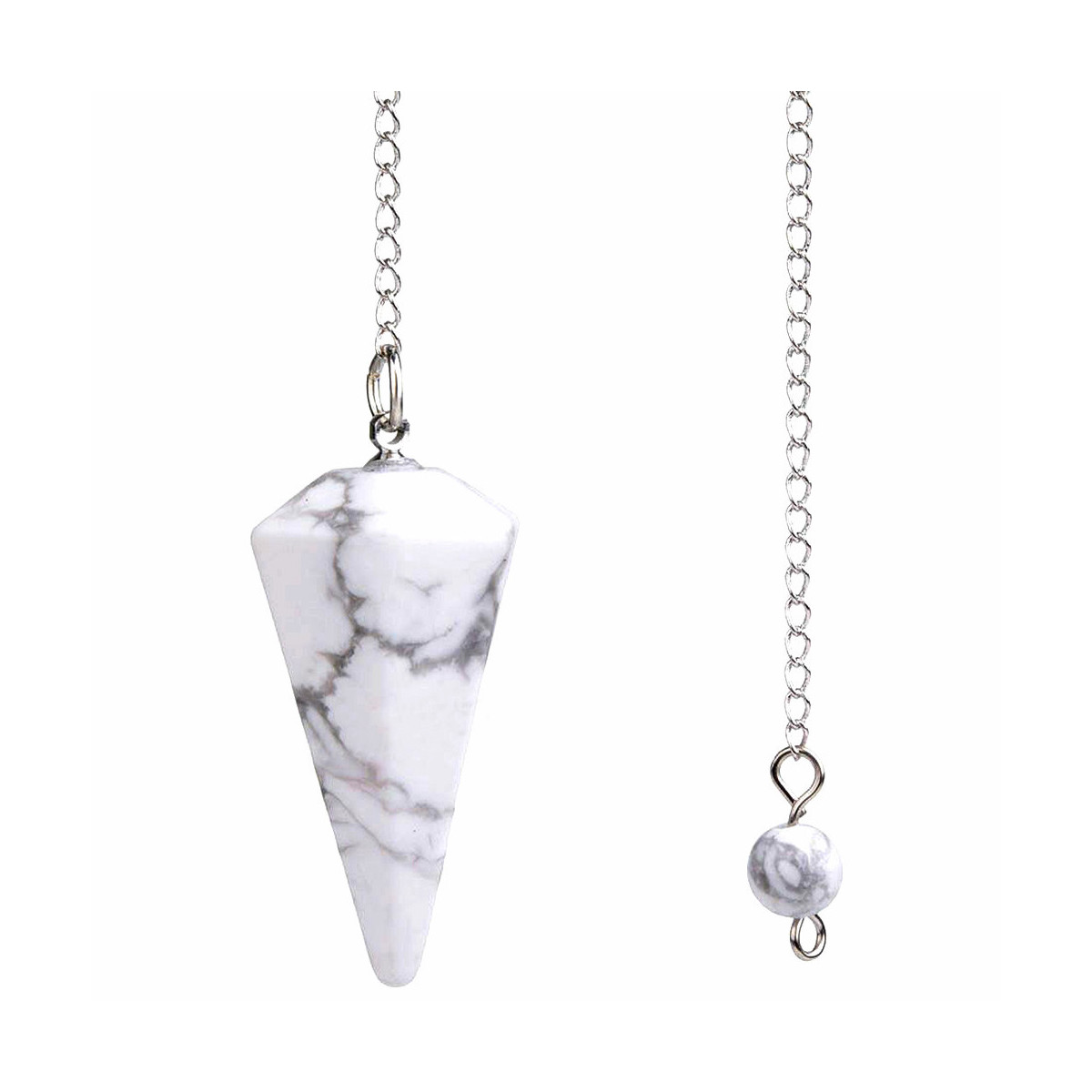 Pendule Cône en Howlite - Vibrations Cristallines