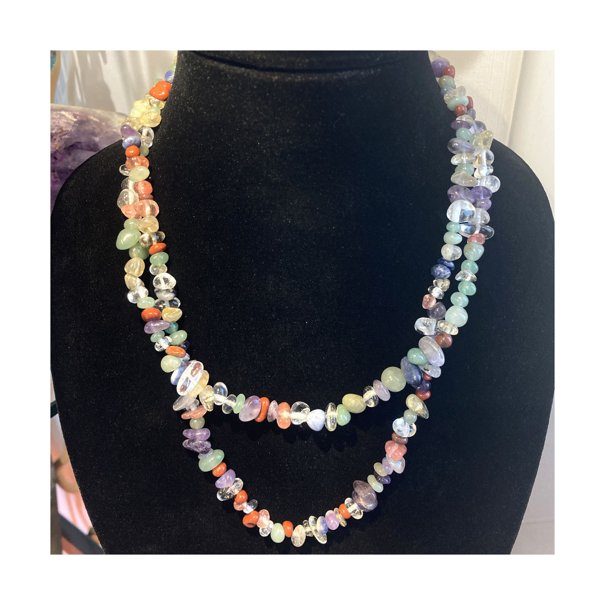 Collier Sautoir Baroque Multi-pierres - Vibrations Cristallines